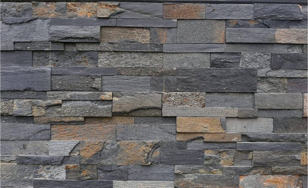 Buy Dark Grey Rustic Natural Stone Wall Cladding Tile | Artimozz